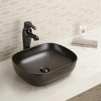 China Rectangular Wash Basin Countertop Black Sink Easily Install With Accessories for sale