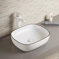 China Rectangular Wash Basin Countertop Black Sink Easily Install With Accessories for sale