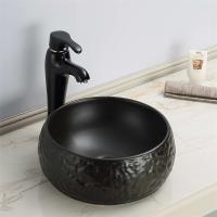China Space Saving Ceramic Counter Top Bathroom Sink Sanitary Ware White Or Black Wash Basin for sale