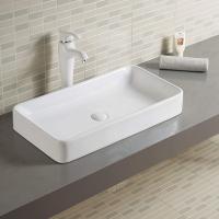 China White Counter Top Bathroom Sink 700mm 300mm Ceramic Rectangle Vessel Basin for sale