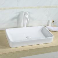 China White Counter Top Bathroom Sink 700mm 300mm Ceramic Rectangle Vessel Basin for sale