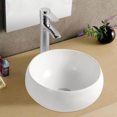 China Sleek And Elegant Counter Top Bathroom Sink White Oval Shape Wash Basin for sale