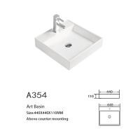 China Solid Counter Top Bathroom Sink 16 Inch Philosophy Square Hand Basin for sale