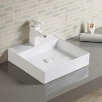 China Solid Counter Top Bathroom Sink 16 Inch Philosophy Square Hand Basin for sale