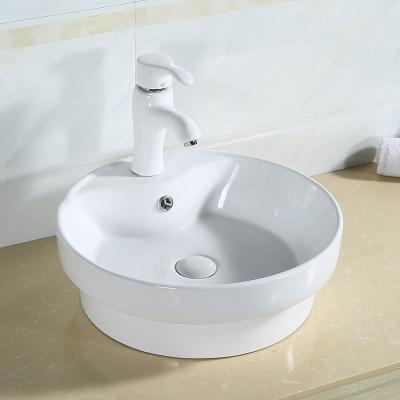 China Vessel Counter Top Bathroom Sink 40cm Round Countertop Basin With Overflow for sale