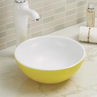China Non-Porous Counter Top Bathroom Sink Table High-Gloss Surface Wash Basin Round for sale
