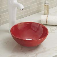 China Non-Porous Counter Top Bathroom Sink Table High-Gloss Surface Wash Basin Round for sale
