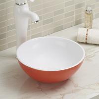China Non-Porous Counter Top Bathroom Sink Table High-Gloss Surface Wash Basin Round for sale