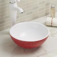 China Non-Porous Counter Top Bathroom Sink Table High-Gloss Surface Wash Basin Round for sale