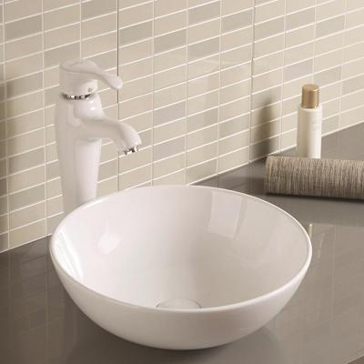 China Non-Porous Counter Top Bathroom Sink Table High-Gloss Surface Wash Basin Round for sale
