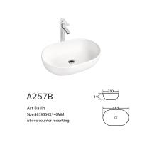 China Ceramic Oval Counter Top Bathroom Sink 18 Inch 15