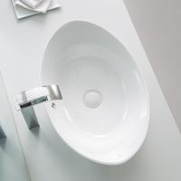 China Oval Counter Top Bathroom Sink With Overflow 500mm 550mm for sale