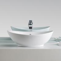 China Oval Counter Top Bathroom Sink With Overflow 500mm 550mm for sale
