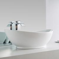 China Oval Counter Top Bathroom Sink With Overflow 500mm 550mm for sale