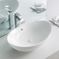 China Oval Counter Top Bathroom Sink With Overflow 500mm 550mm for sale