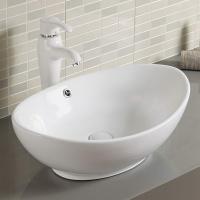 China Oval Counter Top Bathroom Sink With Overflow 500mm 550mm for sale