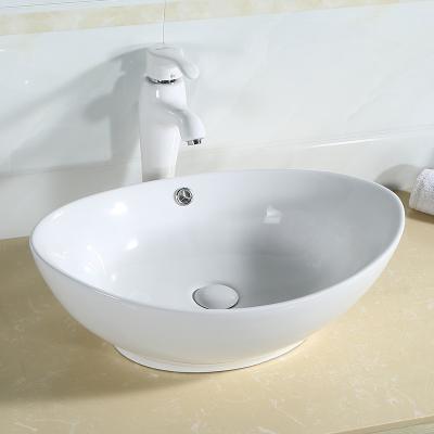China Resistant To Heat Counter Top Bathroom Sink Chipping Scratch Wash Basin Oval Shape for sale
