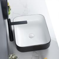 China Delicate Solid Counter Top Bathroom Sink Impact-Resistance Rectangular Hand Basin for sale