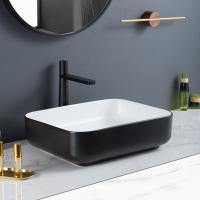 China Delicate Solid Counter Top Bathroom Sink Impact-Resistance Rectangular Hand Basin for sale