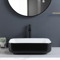 China Delicate Solid Counter Top Bathroom Sink Impact-Resistance Rectangular Hand Basin for sale