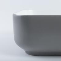 China Non-Leakage Square Ceramic Bathroom Sink No Seams Retro Grey Wash Basin for sale