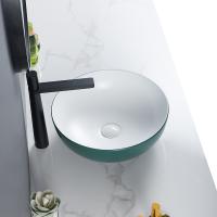 China Polished Surface Counter Top Bathroom Sink Smooth Easily Maintain Round Ceramic Basin for sale