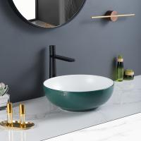 China Polished Surface Counter Top Bathroom Sink Smooth Easily Maintain Round Ceramic Basin for sale