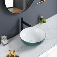 China Polished Surface Counter Top Bathroom Sink Smooth Easily Maintain Round Ceramic Basin for sale