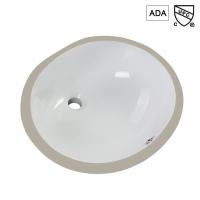 China White Modern Ada Bathroom Sinks Undermount Trough Oval Ceramic 15 Inch for sale