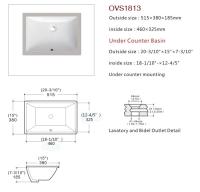 China Square Ada Approved Bathroom Sinks Quick Connect Ada Handicap Sink 510mm for sale