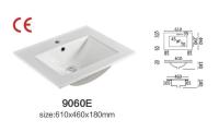 China Porcelain Vanity Top Bathroom Sink 60CM Ceramic Vessel Vanity Sink White for sale