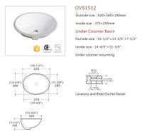 China 16 Inch White Porcelain Undermount Bathroom Sink Undermount Vanity Basin Dining Table for sale