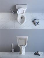 China Western Two Piece Toilet Double Piece Commode Silence Slow Down Cover for sale