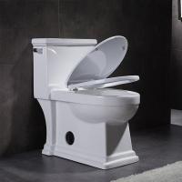 China Lavatory Standard Height Skirted Toilet One Piece Toilet With Side Flush 4.8LPF for sale