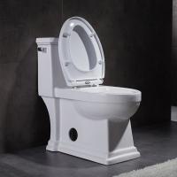 China Lavatory Standard Height Skirted Toilet One Piece Toilet With Side Flush 4.8LPF for sale