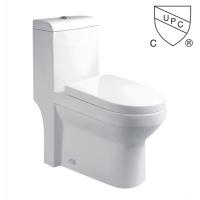China White Bathrooms Toilets Single Flush Elongated Skirted One Piece Toilet Bowl Syphon for sale