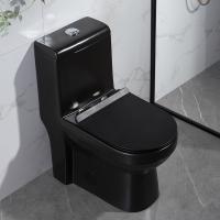 China Low Profile American Standard One Piece Elongated Toilet Tall Black 1.6Gpf for sale