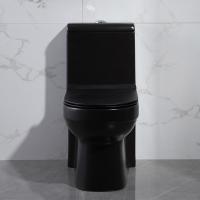 China Low Profile American Standard One Piece Elongated Toilet Tall Black 1.6Gpf for sale