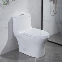 China Round Front One Piece Skirted Toilet Dual Flush Elongated Fully Skirted CUPC for sale