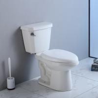 China Comfort Height Two Piece Toilet White Round Elongated Feature Chair 800mm for sale