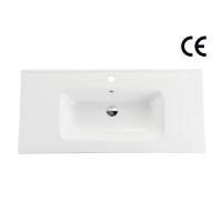 China Flat Vessel Ceramic Vanity Sink 760MM Modern Bathroom Single Hole for sale