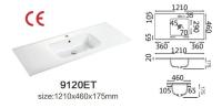 China Washroom Vanity Top Bathroom Sink Porcelain Integrated 1210X460X175mm for sale