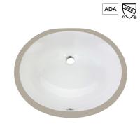 China White Oval Undermount Bathroom Sinks Ada Compliant 19 Inches Underground for sale
