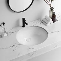 China White Oval Undermount Bathroom Sinks Ada Compliant 19 Inches Underground for sale