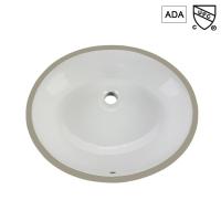 China Small Round Undermount Bathroom Sink 20 Inches Ceramic White Vanity Cabinet for sale