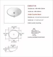 China Small Round Undermount Bathroom Sink 20 Inches Ceramic White Vanity Cabinet for sale