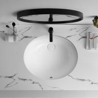 China Small Round Undermount Bathroom Sink 20 Inches Ceramic White Vanity Cabinet for sale