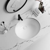China Small Round Undermount Bathroom Sink 20 Inches Ceramic White Vanity Cabinet for sale