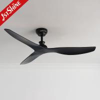 China 52 Inches Black Plastic Ceiling Fan Low Noise With 6 Speed Choice Smart Remote Control for sale