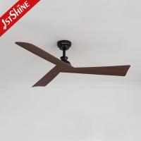 China Lower Noise Sleek Black Ceiling Fan with Dark Wood Grain Blades and Remote Control Switch Type for sale